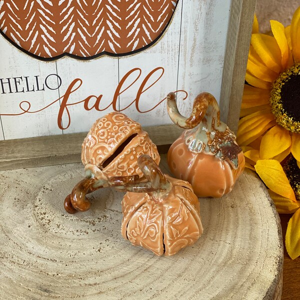 Mini Ceramic Pumpkins - Etsy