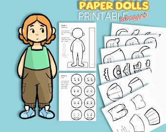 Printable Paper Dolls to Color | Kids Dress-up Craft | Motor Skills ...