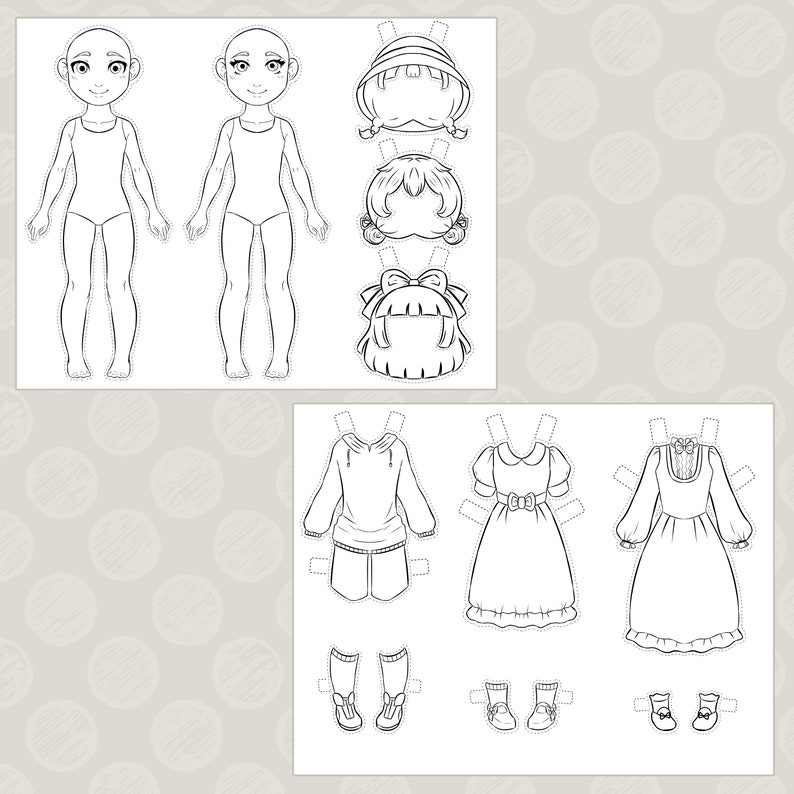 Paper Dolls to Color, Paper Dolls Printable Coloring, Paper Dolls ...