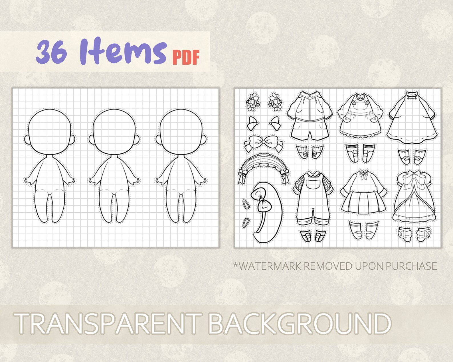 Chibi Paper Dolls to Color, Paper Dolls Printable Coloring, Paper Dolls Patterns, Paper Dolls ...