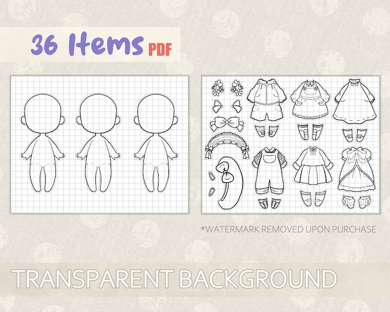 Chibi Paper Dolls to Color, Paper Dolls Printable Coloring, Paper Dolls ...