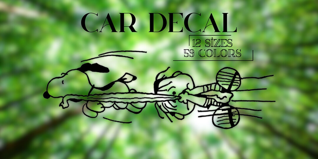 SNOOPY PULLING LINUS - 12 Sizes - 59 Colors - Car Sticker - Car Sticker ...