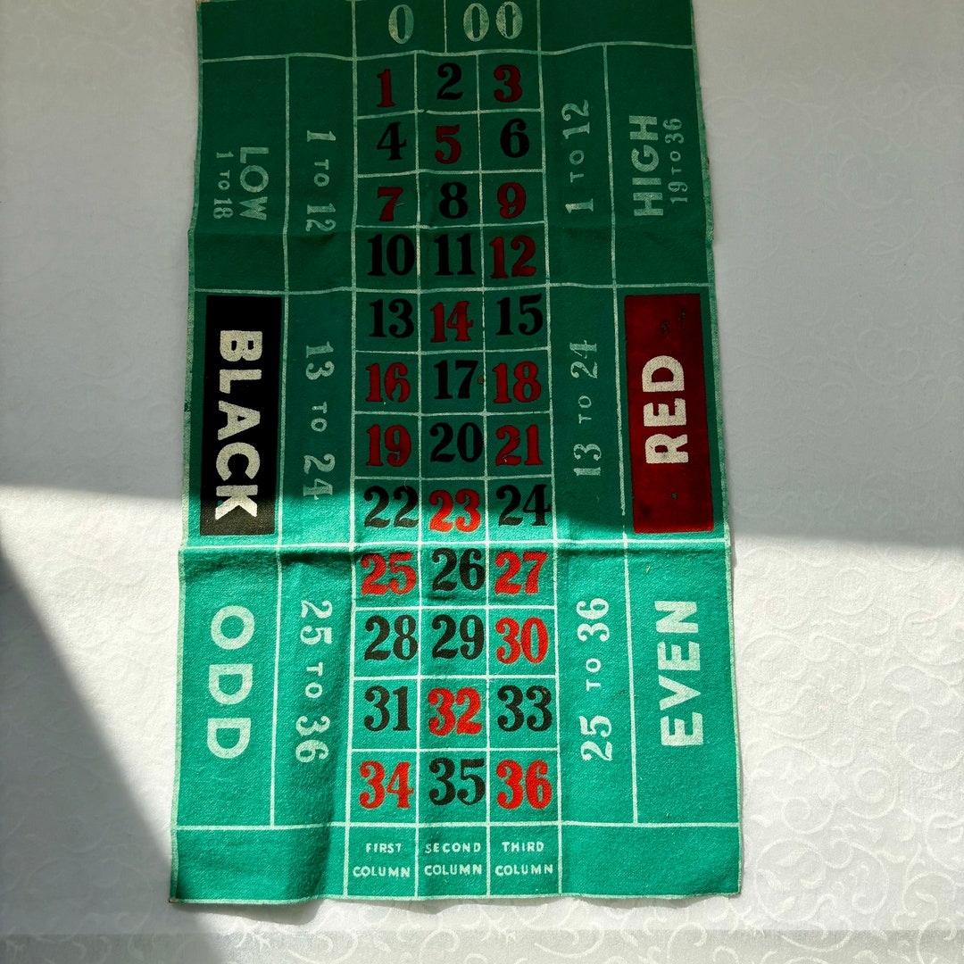 Vintage Roullette Craps Poker Felt Table Mat Board 15 Long - Etsy