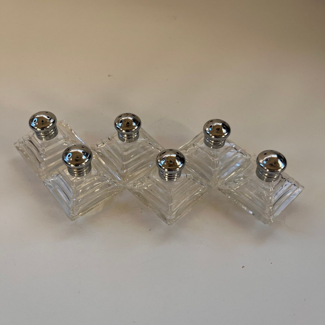 Antique Art Deco Irice Glass Salt and Pepper Shakers Pyramid-shaped ...