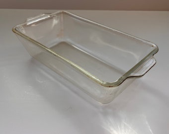 Antique Pyrex Loaf Pan With Small Handles Vintage Clear Glass Pyrex 212 ...