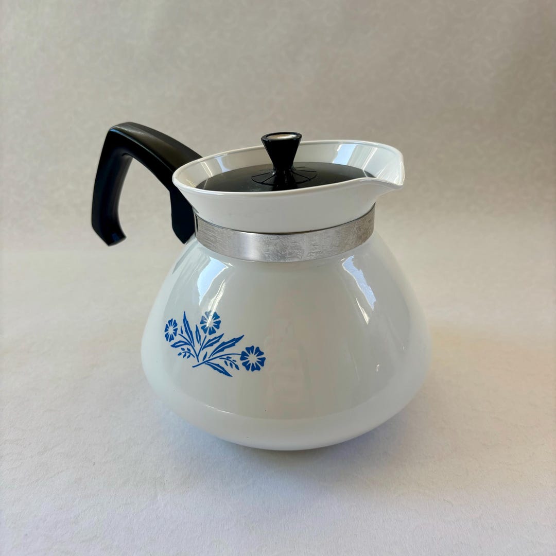 Vintage Corning Ware Cornflower 6-cup Stovetop Teapot Tea Kettle With ...