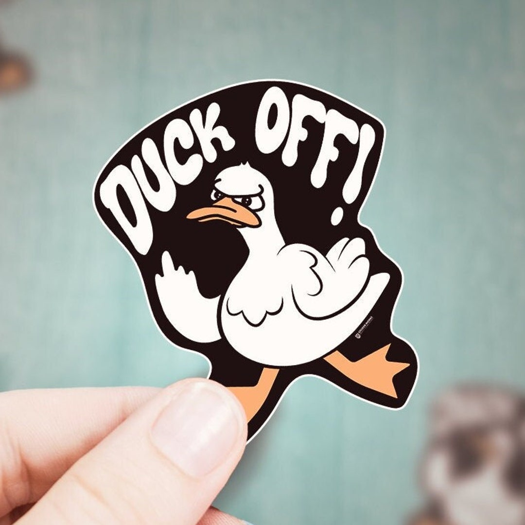 Sarcastic Duck Sticker Funny Duck Sticker Angry Bird Sticker - Etsy