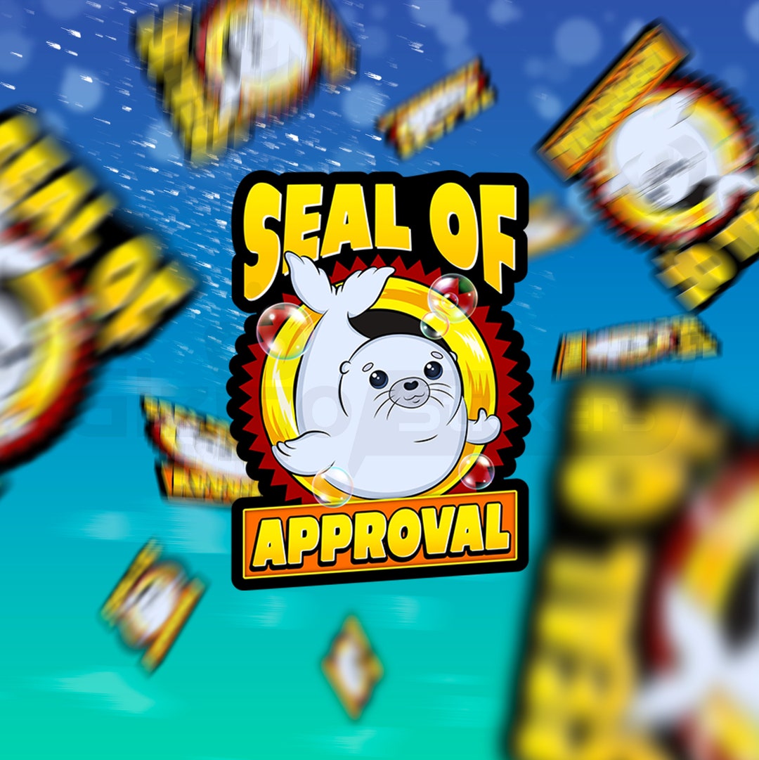 Cute Seal of Approval Sticker, Funny Harp Seal Label, Silly Arctic ...