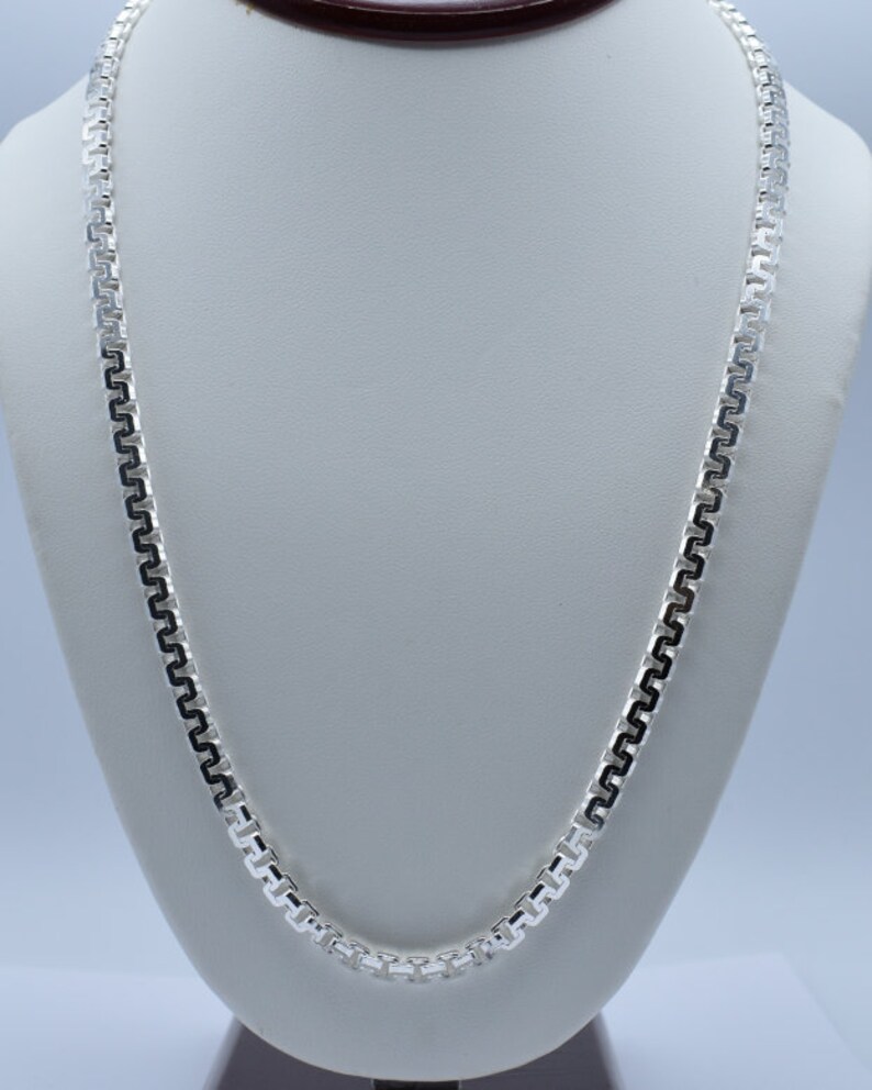 925 Sterling Silver 22inch 5mm Beautiful Greek Box Chain/necklace - Etsy