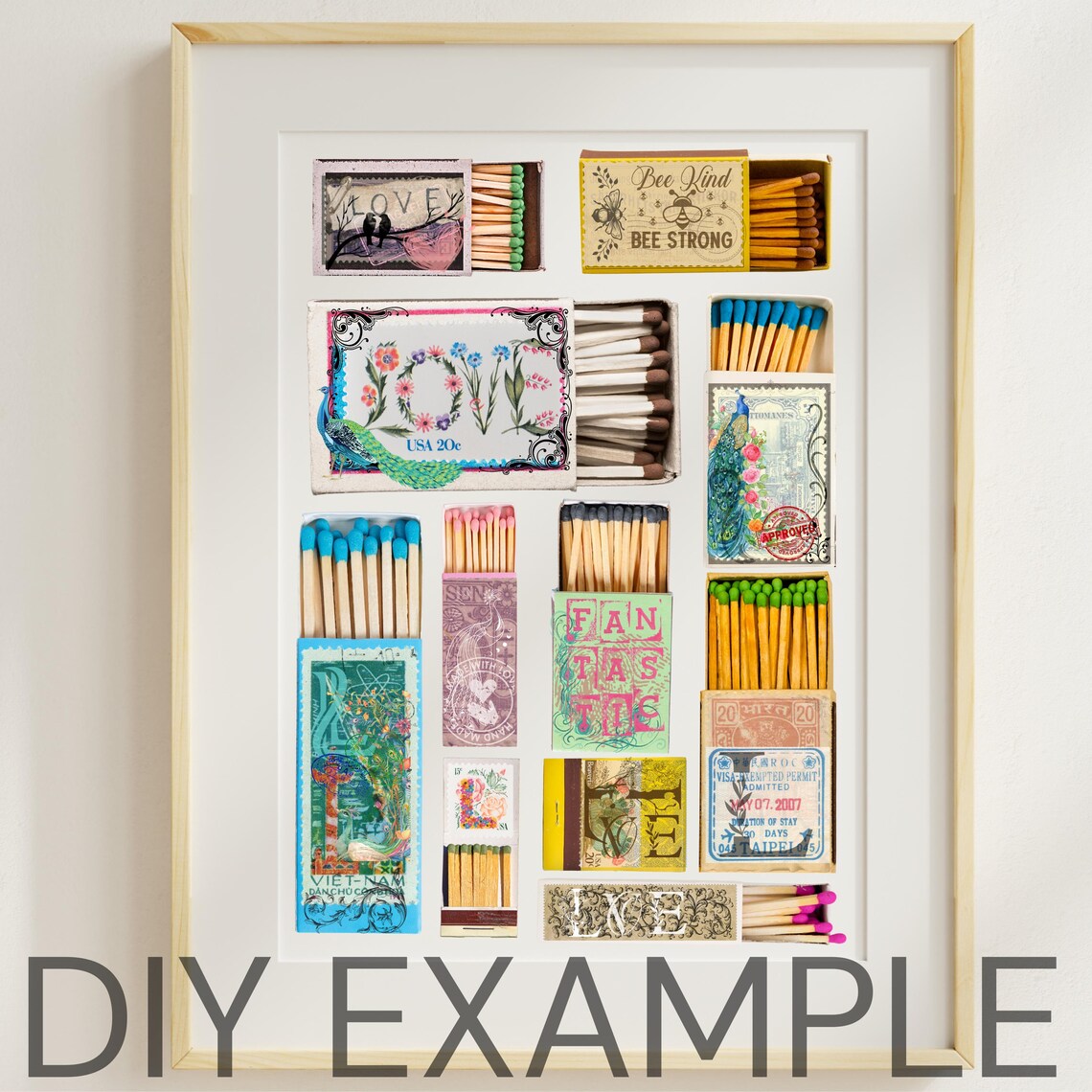 Matchbook Poster Art DIY Template Colorful Digital Download Matchbox ...
