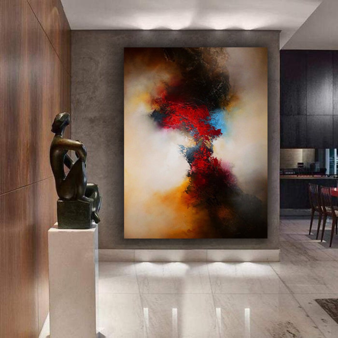 RED Abstract Painting on Canvas Textured ,abstract Canvas Art ,abstract ...