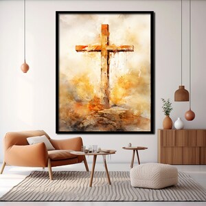 Jesus Wall Hanging, Jesus Cross Canvas, Cross , Jesus, Canvas Painting ...