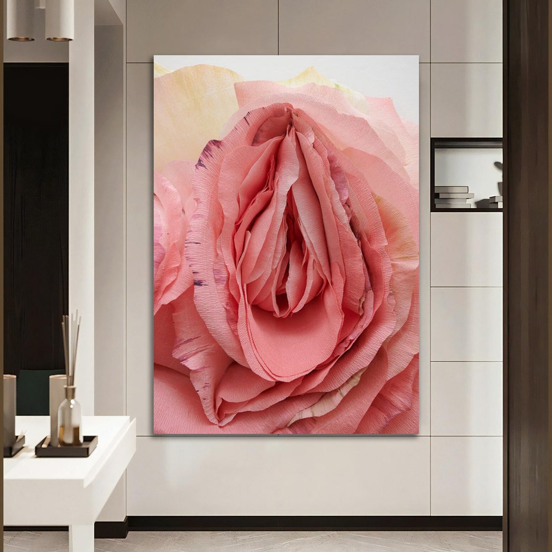 Rose Vagina Canvas, Vagina Figure Painting, Vagina Looking Rose Painting, Bedroom Wall Art - Etsy UK