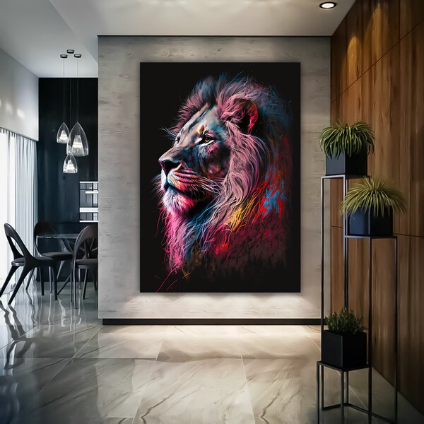 Abstract Lion Art - Etsy