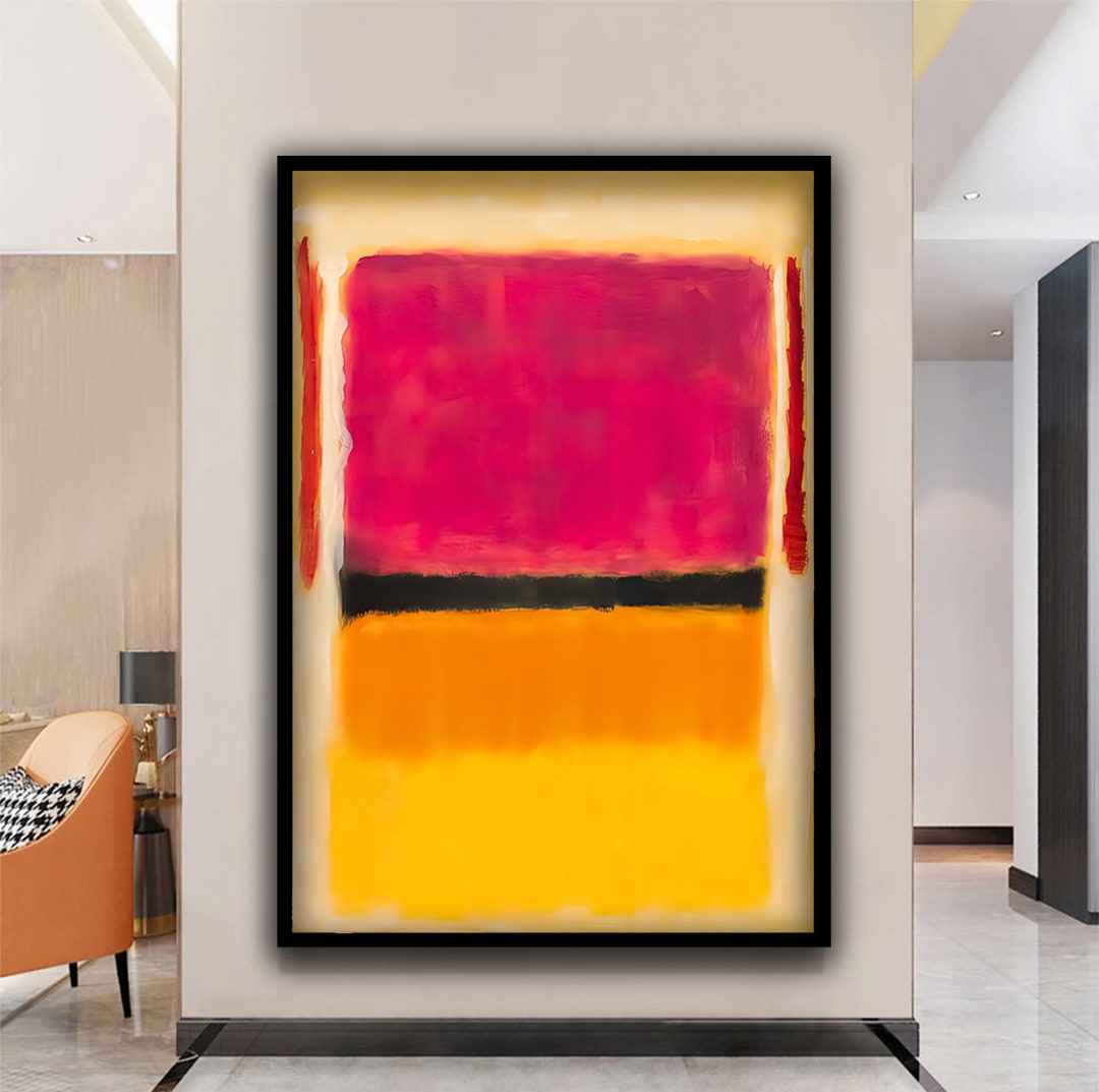 Mark Rothko Framed Canvas Art, Mark Rothko Yellow&red Reproduction ...