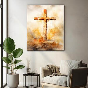 Jesus Wall Hanging, Jesus Cross Canvas, Cross , Jesus, Canvas Painting ...