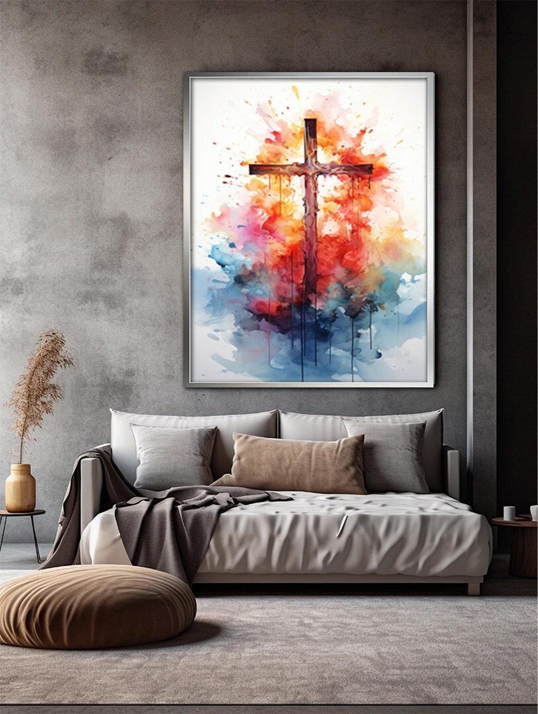 Crucifix Canvas Painting, Plus Sign Art, Christian Wall Art, Jesus Crucifix Poster, Crucifix - Etsy