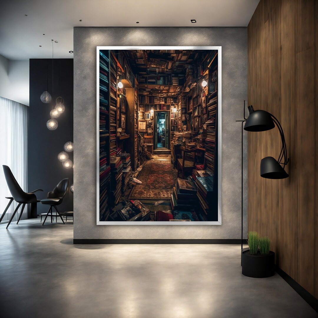 Library Canvas Surreal Library Art Books Canvas Books - Etsy