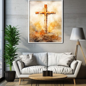 Jesus Wall Hanging, Jesus Cross Canvas, Cross , Jesus, Canvas Painting ...