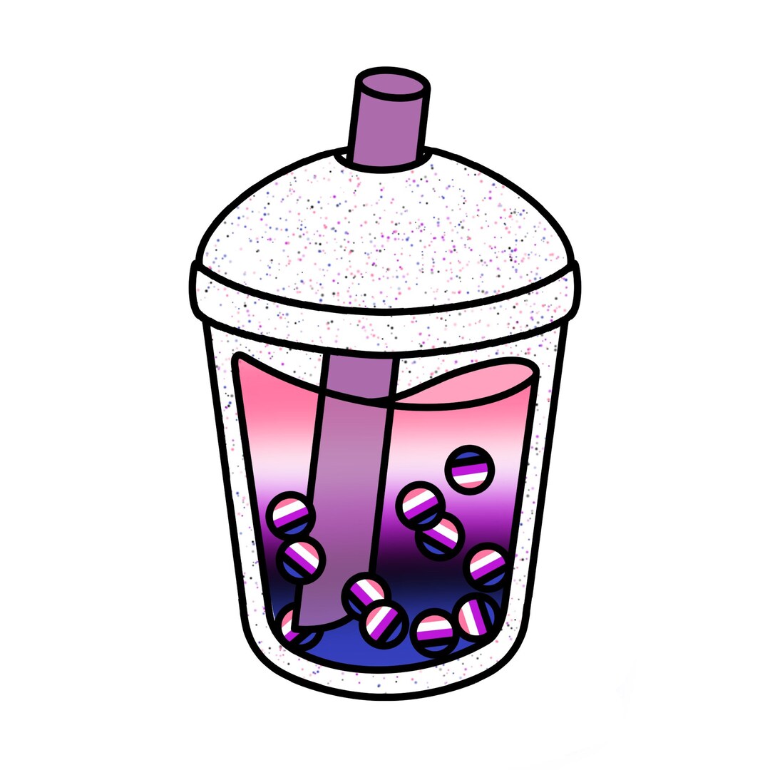 PRE-ORDER Gender Fluid Pride Boba Tea Sticker - Etsy