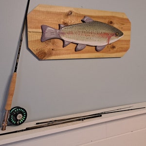 Large Realistic Wood Carved Hand-painted Rainbow Trout Wall Decor - Etsy