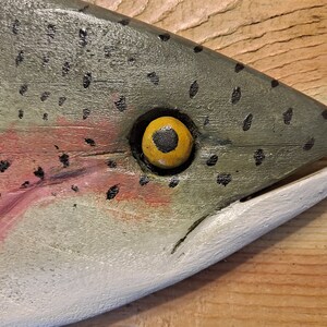 Large Realistic Wood Carved Hand-painted Rainbow Trout Wall Decor - Etsy