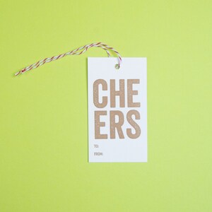 Letterpress Gift Tags With New Year's Cheers Holiday Gift Tags ...