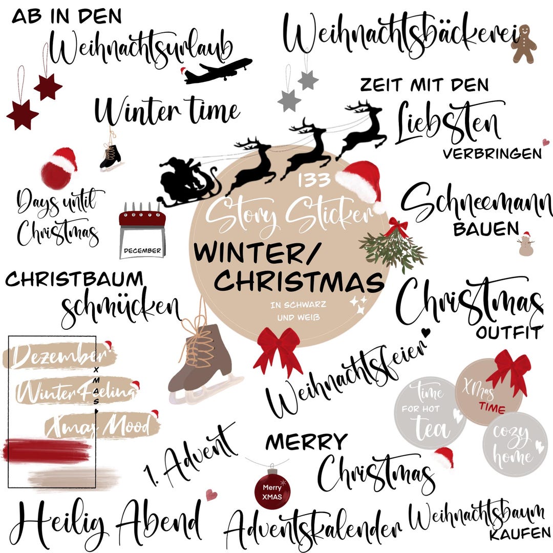 133 Instagram Story Stickers Christmas | Christmas, Winter, New Year ...