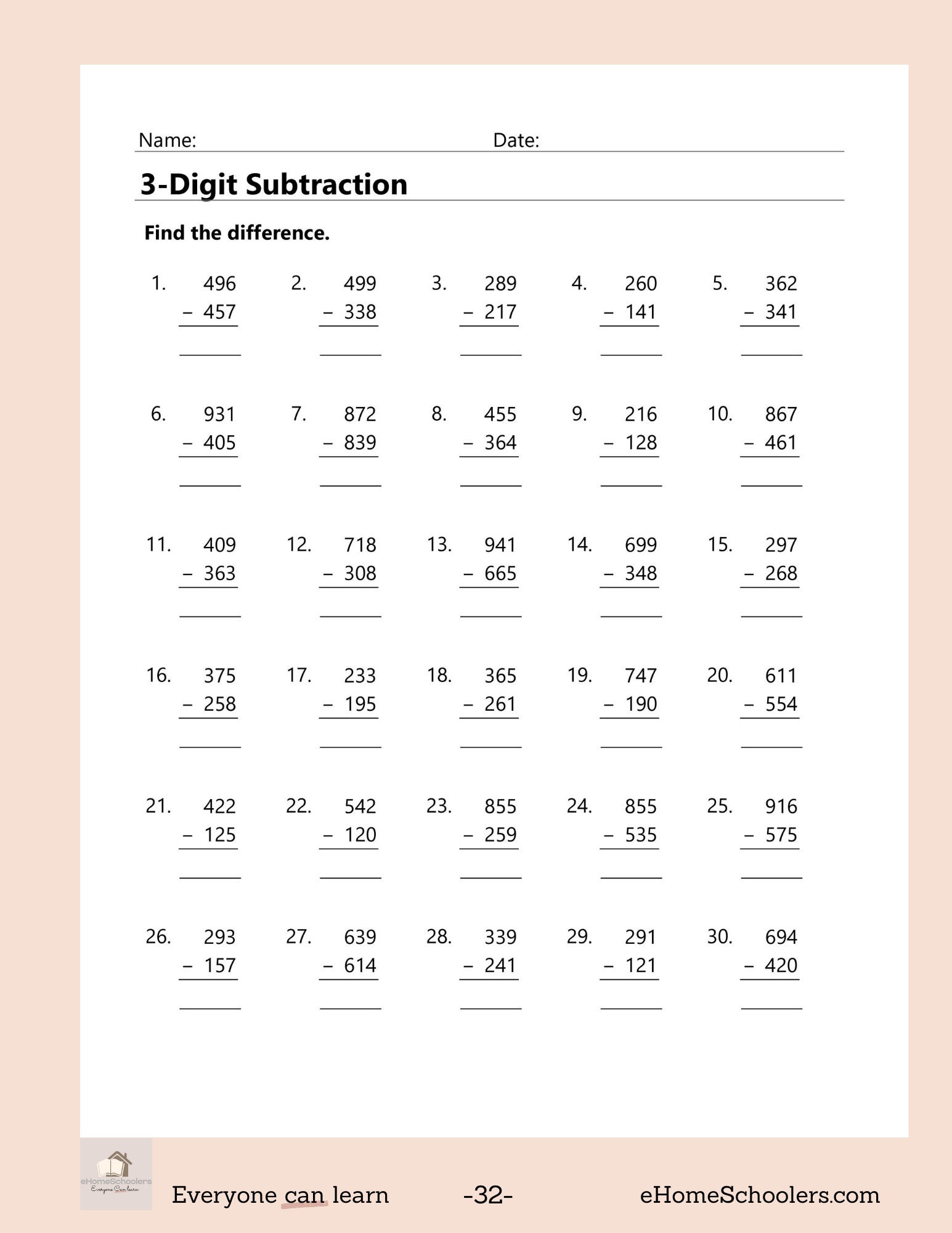 2nd Grade Math Workbook, 40- Worksheet With Answer Keys- Printable ...