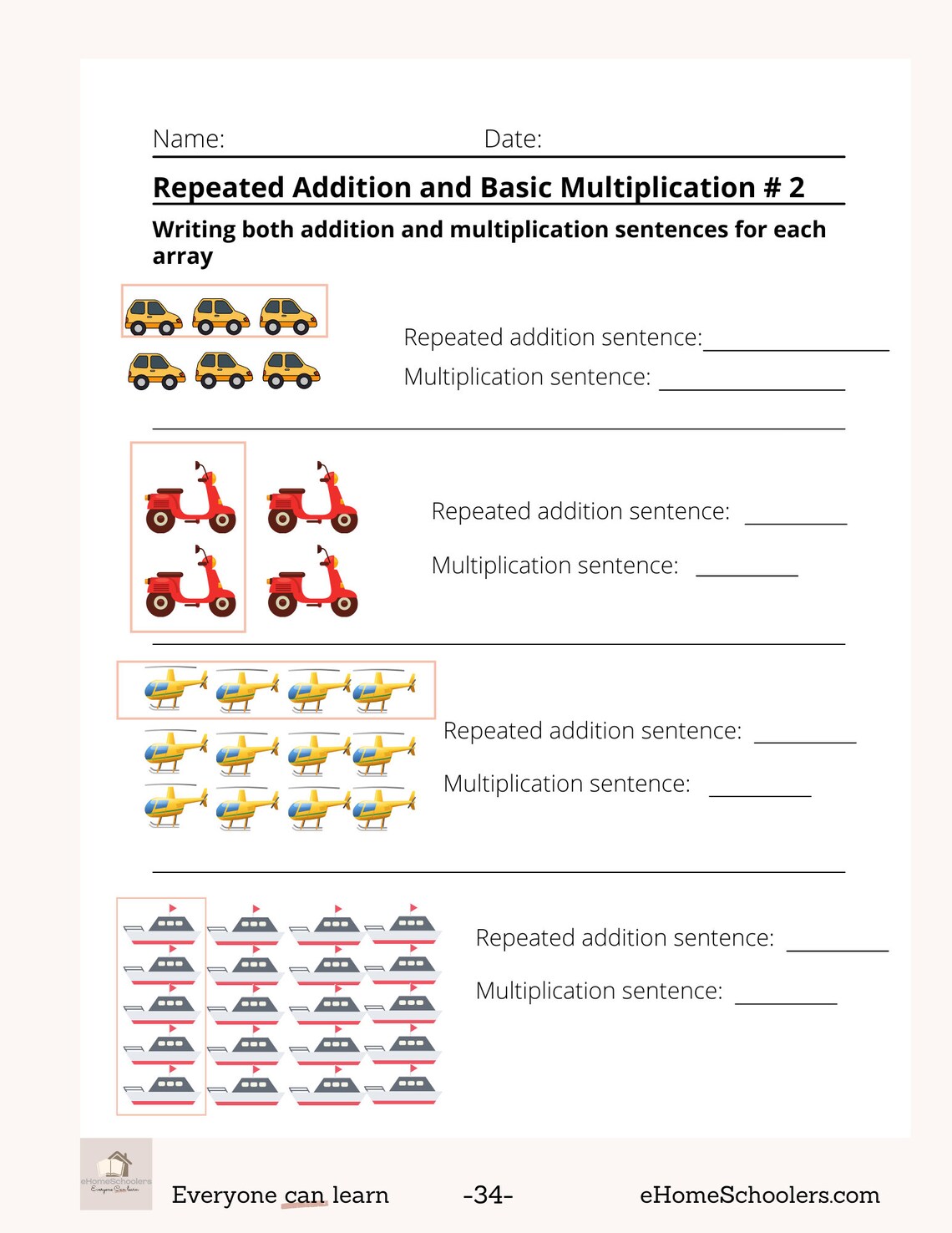 2nd Grade Math Workbook, 40 Worksheet With Answer Keys Printable ...