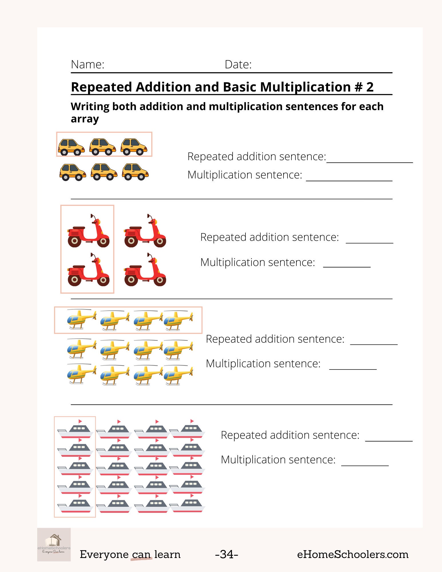2nd Grade Math Workbook, 40 Worksheet With Answer Keys Printable ...