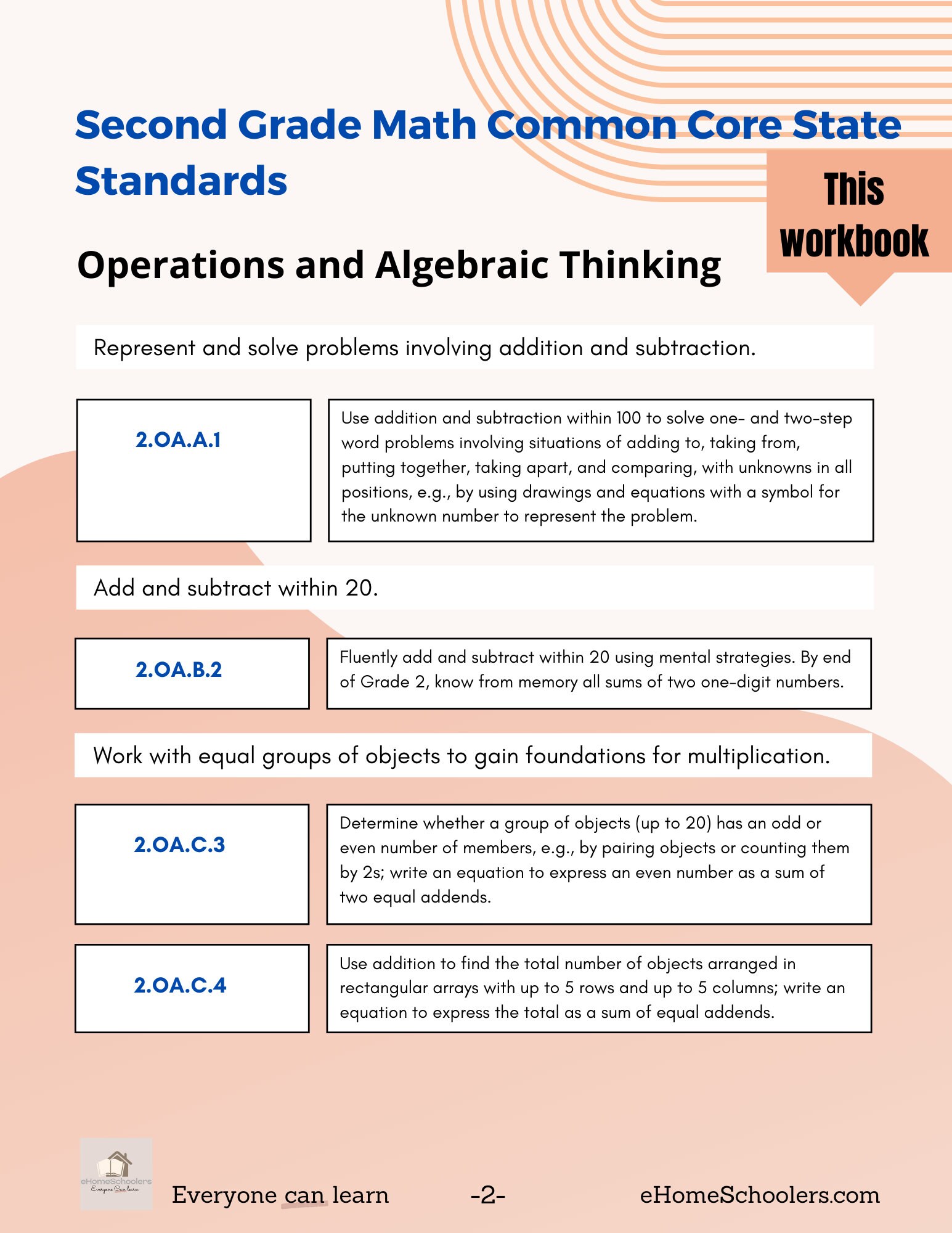 2nd Grade Math Workbook, 40 Worksheet With Answer Keys- Printable ...