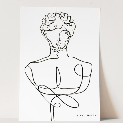 PERSEPHONE Minimal Line Drawing Greek Mythology Artwork - Etsy