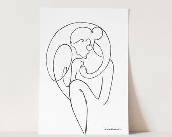 PERSEPHONE Minimal Line Drawing Greek Mythology Artwork - Etsy