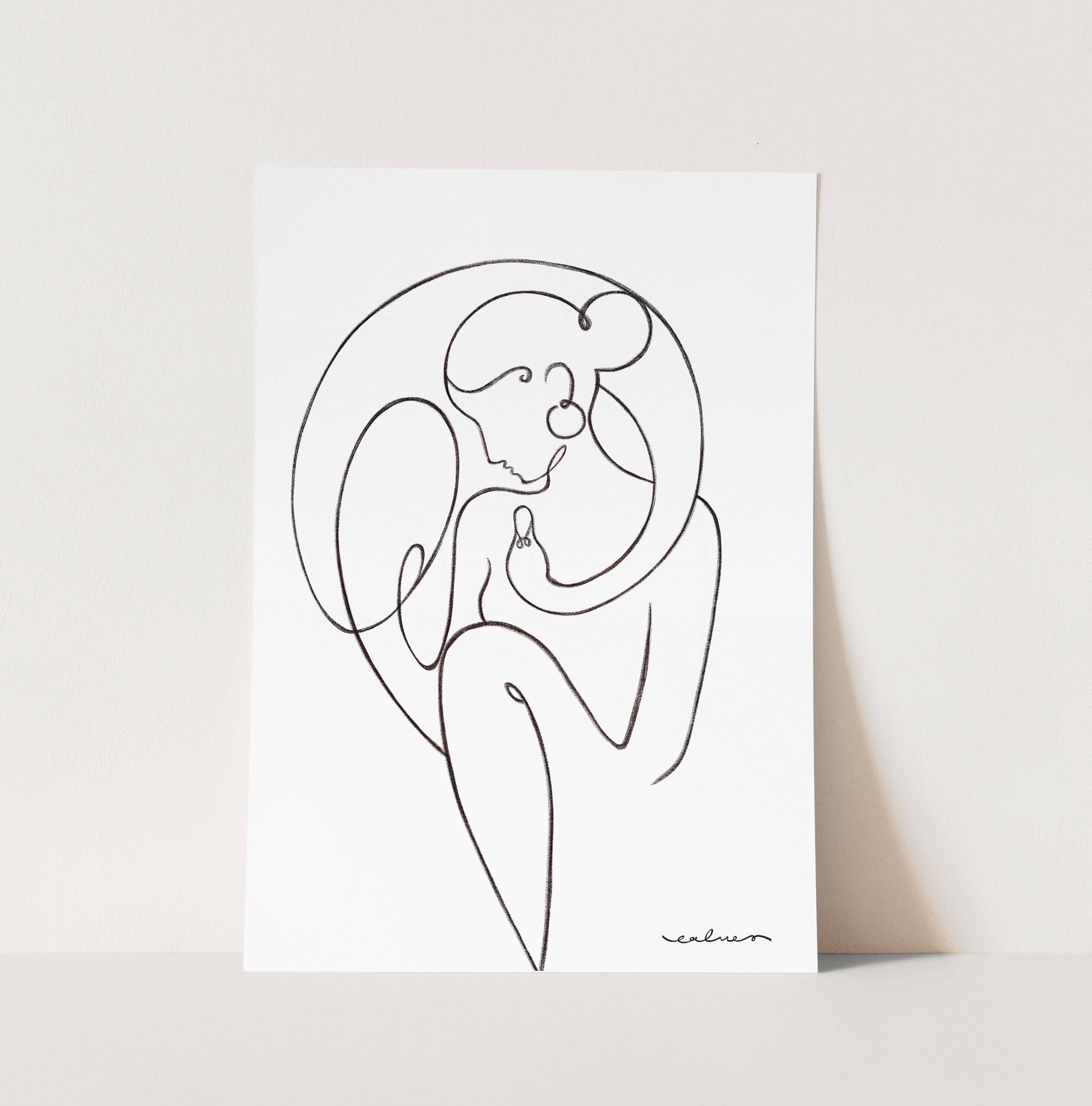 LEDA Minimal Line Drawing Greek Mythology Artwork - Etsy