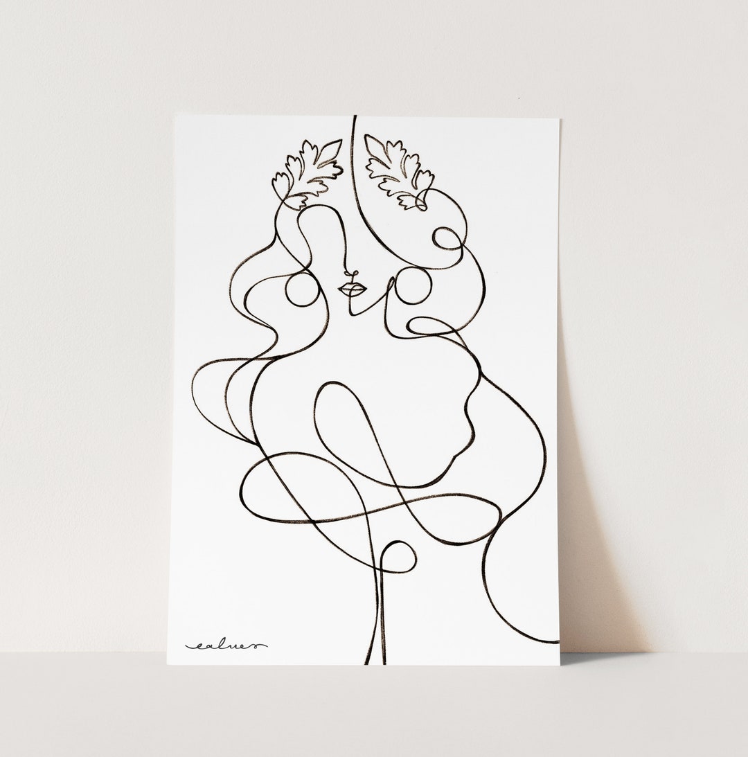 PERSEPHONE Minimal Line Drawing Greek Mythology Artwork - Etsy