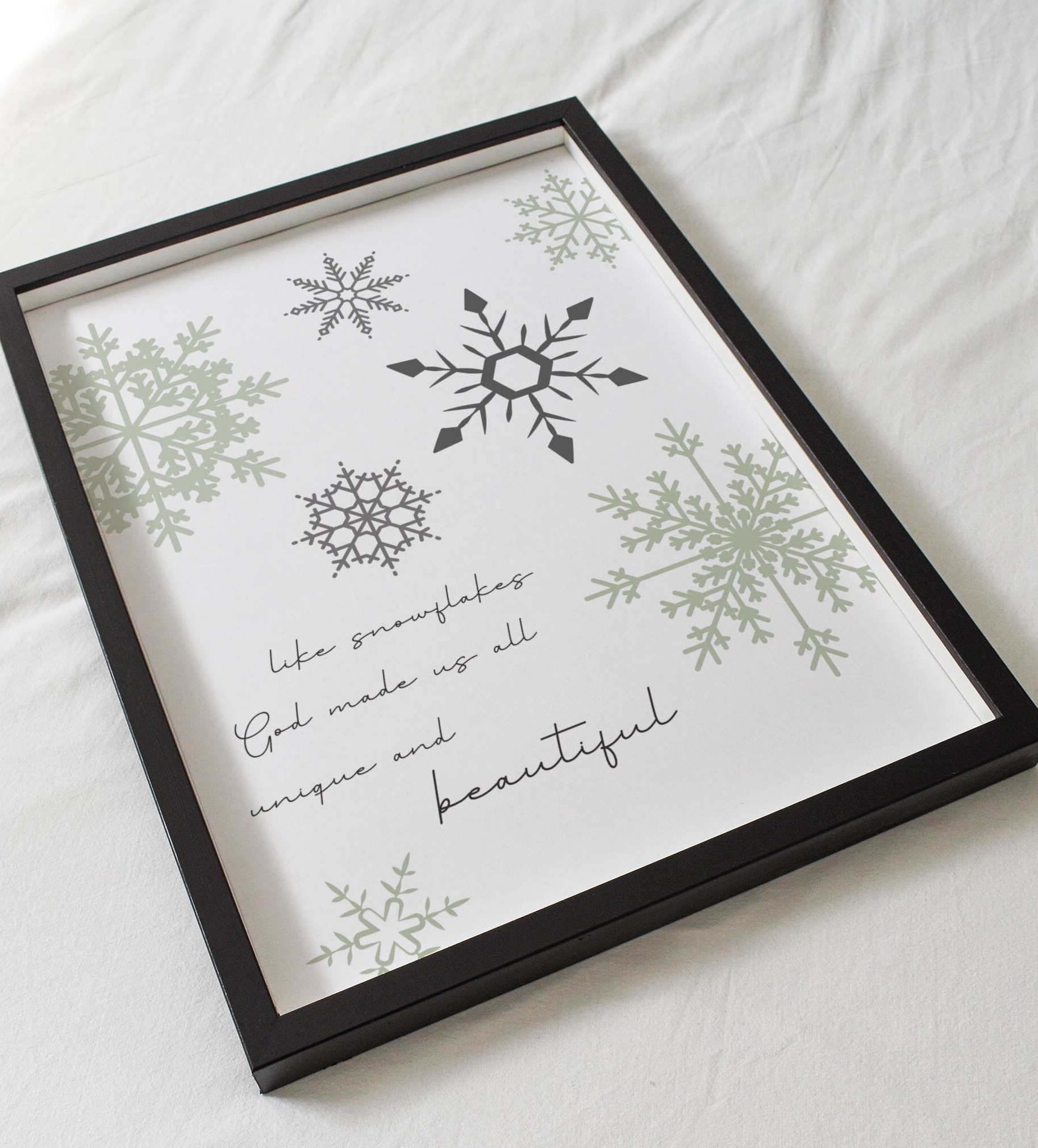 11 X 14 Snowflakes Quote, 3 Print Bundle, Christmas Quote, Christmas ...