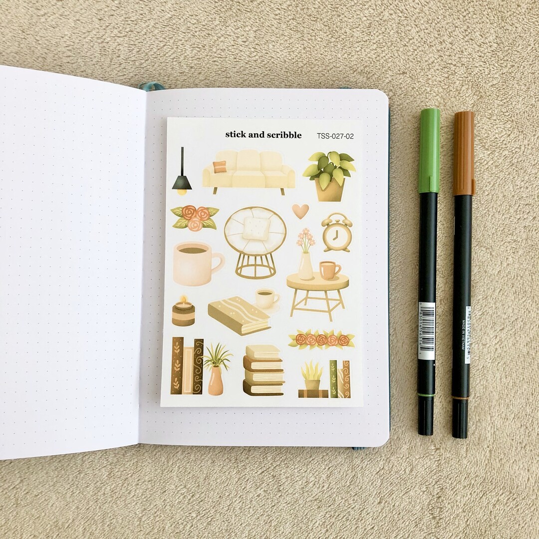 Book Corner (version 2) Sticker Sheet | Bullet Journal Stickers ...