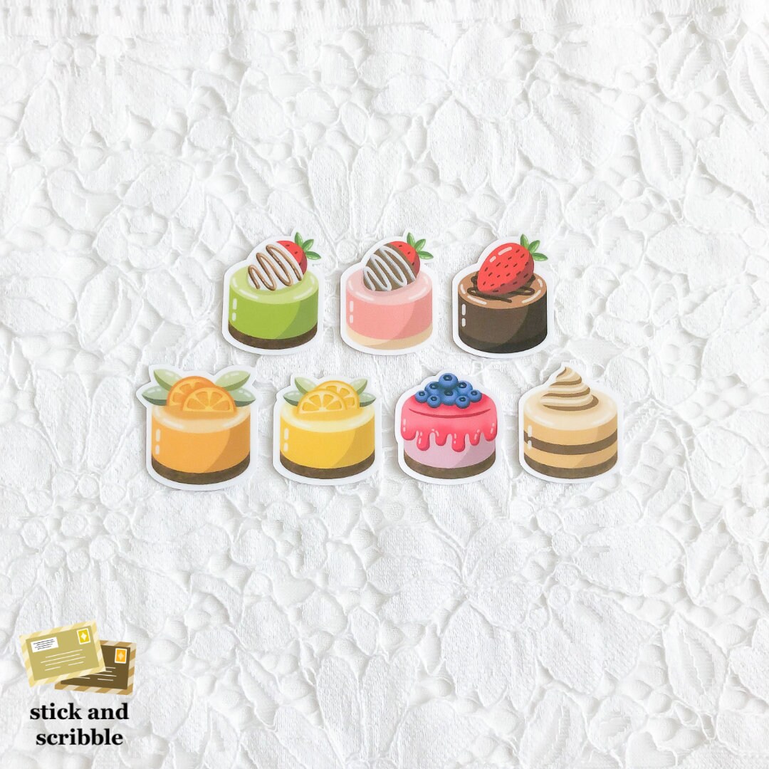 BUNDLE: Cheesecake Die-cut Stickers 7 Stickers Each Laptop Stickers ...