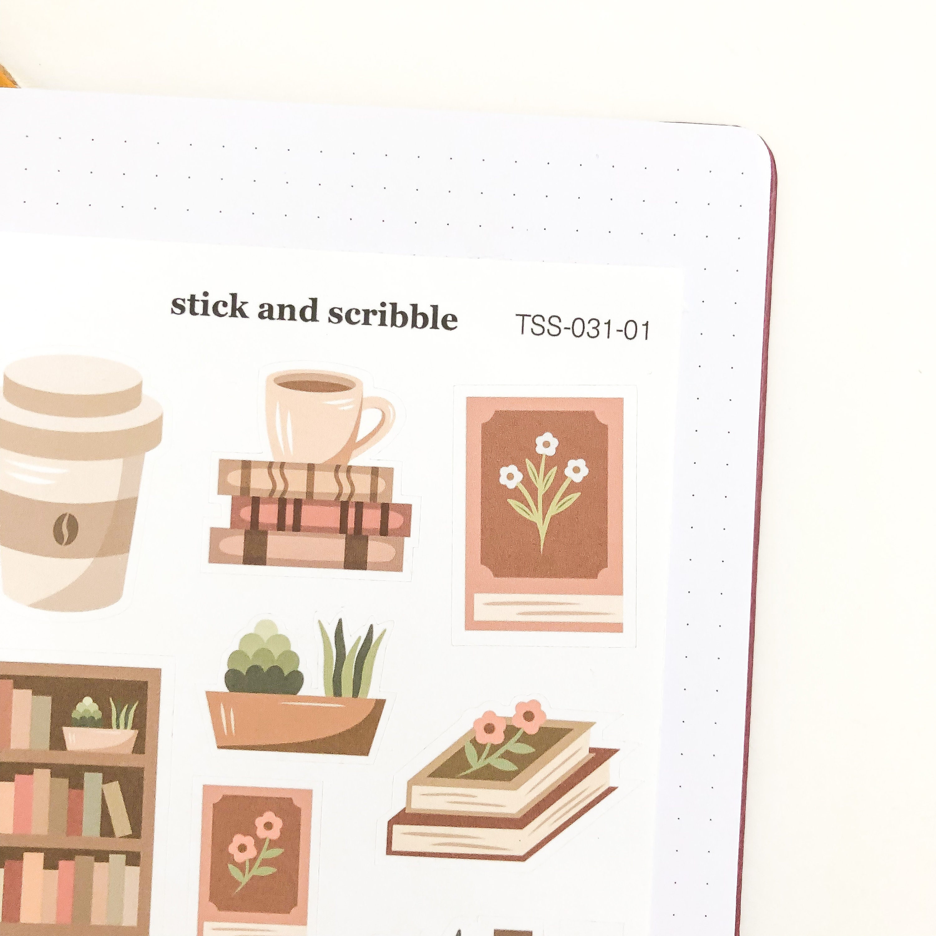 Bookstore Sticker Sheet Bullet Journal Stickers, Planner Stickers, Dark ...