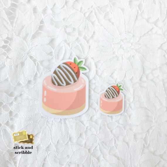 Strawberry Cheesecake Die Cut Sticker Strawberry Dessert - Etsy