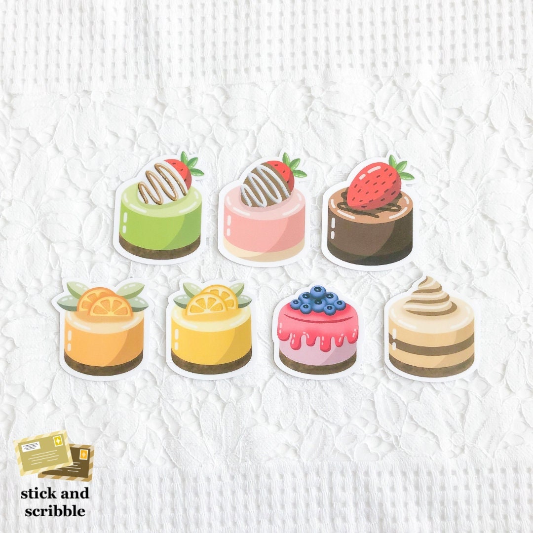 BUNDLE: Cheesecake Die-cut Stickers 7 Stickers Each Laptop Stickers ...