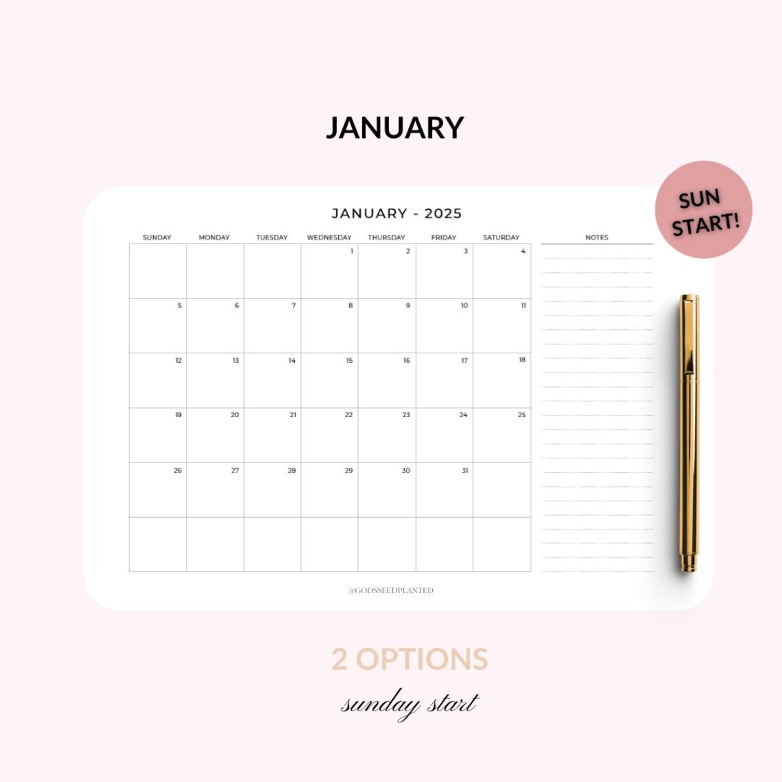 2025 Monthly Planner With Holidays, Monthly Organizer, Month at a ...
