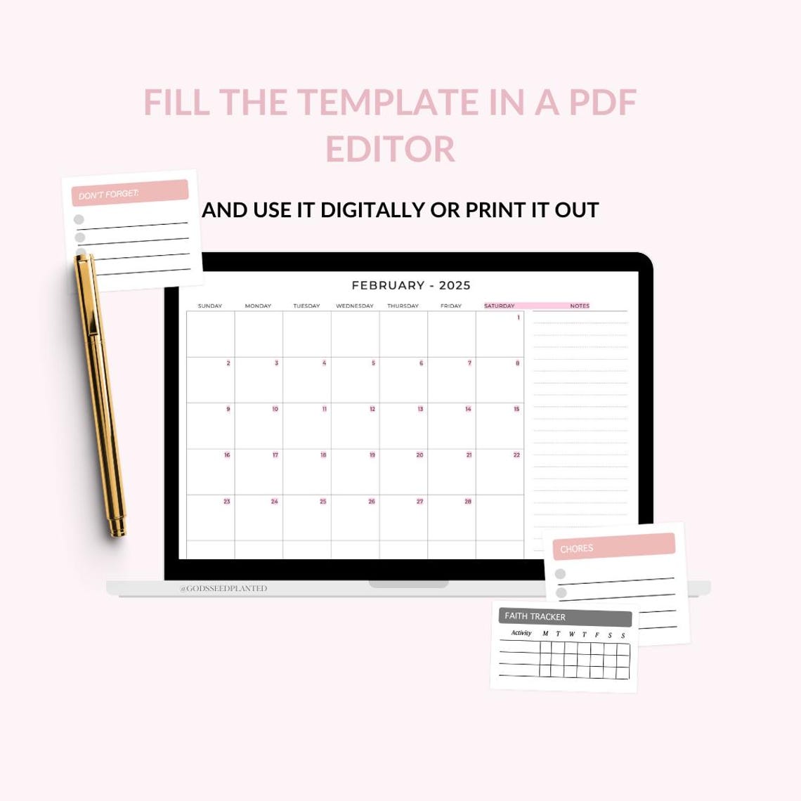 2025 Monthly Planner With Holidays, Monthly Organizer, Month at a ...