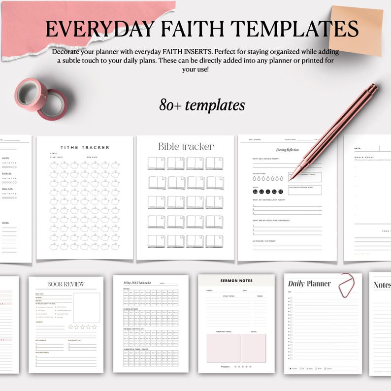Ultimate 80+ Faith Templates Bundle | Bible Study, Prayer Journal ...