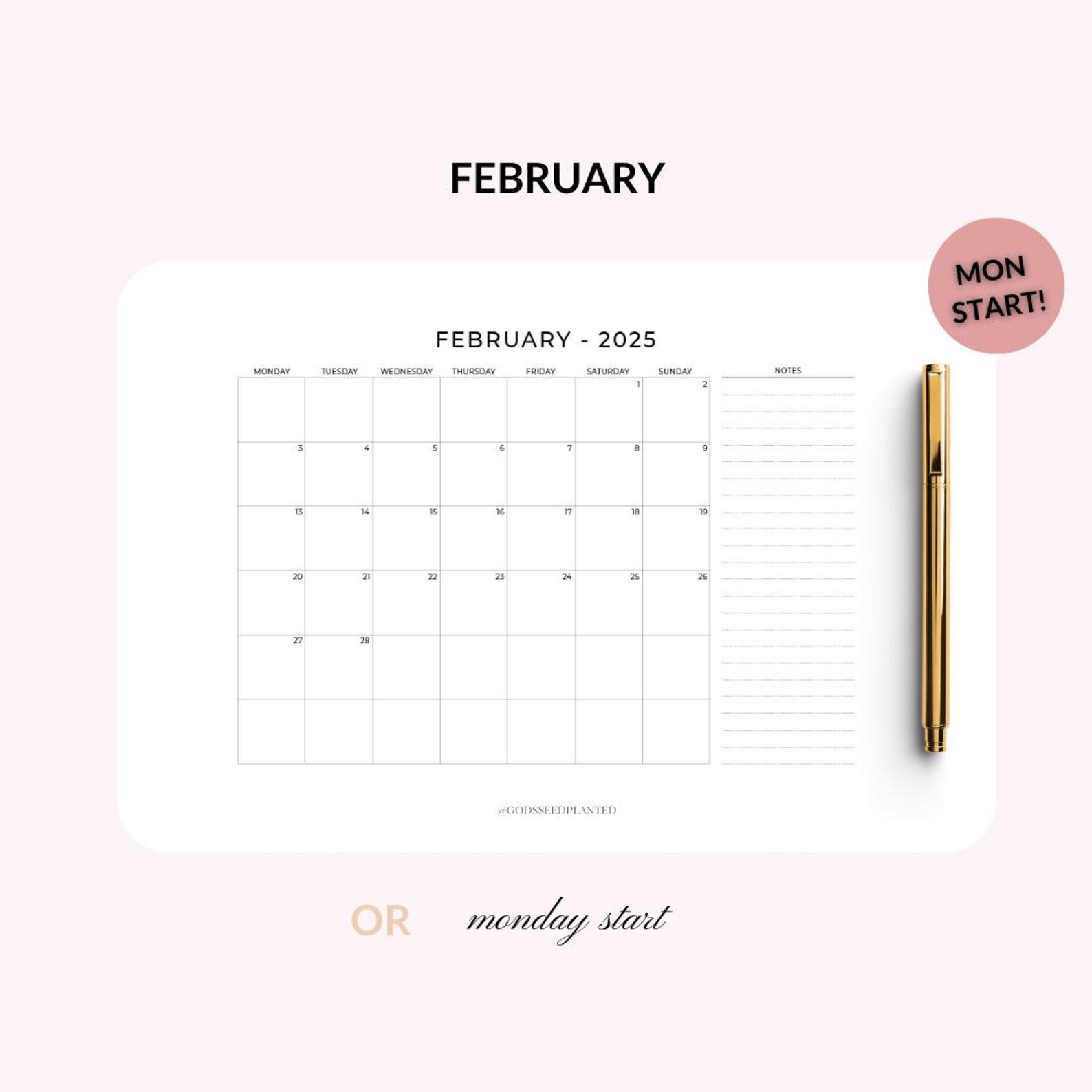 2025 Monthly Planner With Holidays, Monthly Organizer, Month at a ...