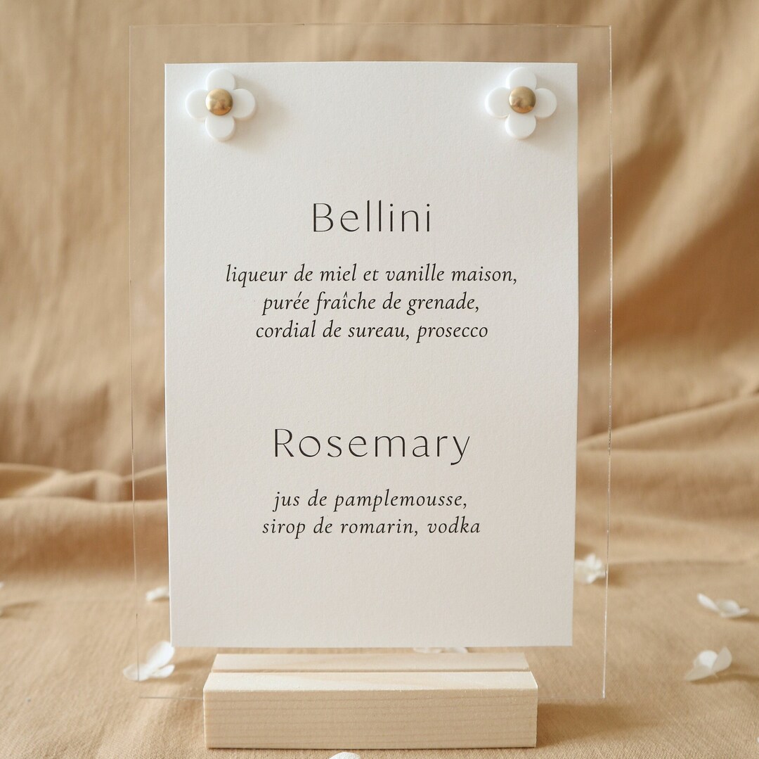 Floral Bar Sign Custom Acrylic Bar Sign Paper and Acrylic Bar Sign ...