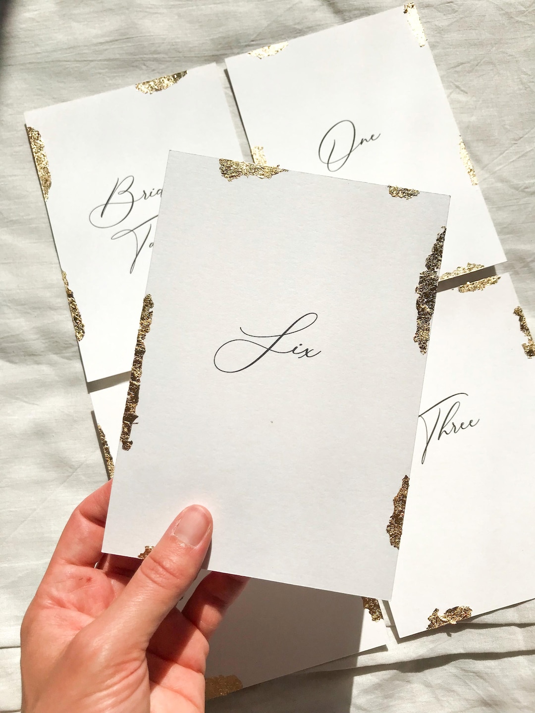 Wedding Table Numbers With Gold Foil - Etsy