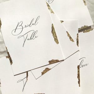 Wedding Table Numbers With Gold Foil - Etsy