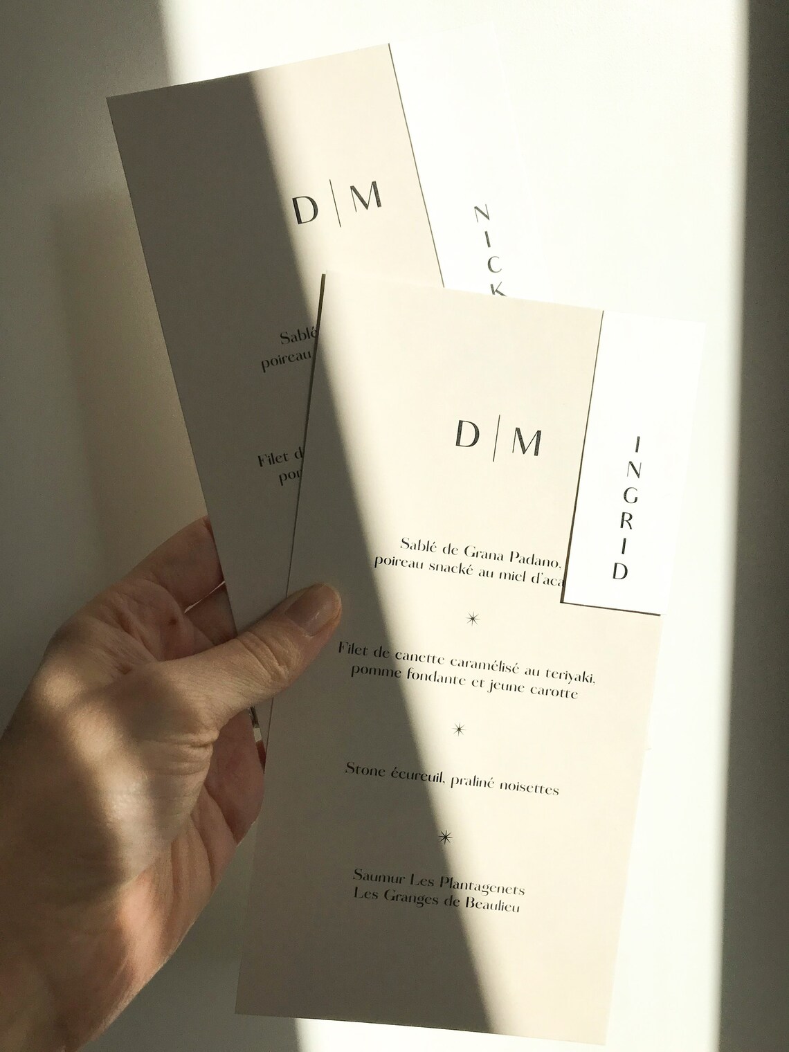 Beige Wedding Menu With Personalized Slim Place Card - Etsy